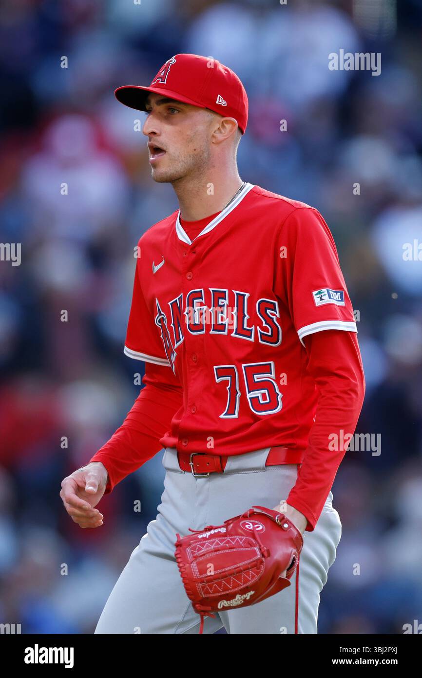 CLEVELAND, OH - MAY 31: Connor Brogdon #75 of the Los Angeles Angels ...