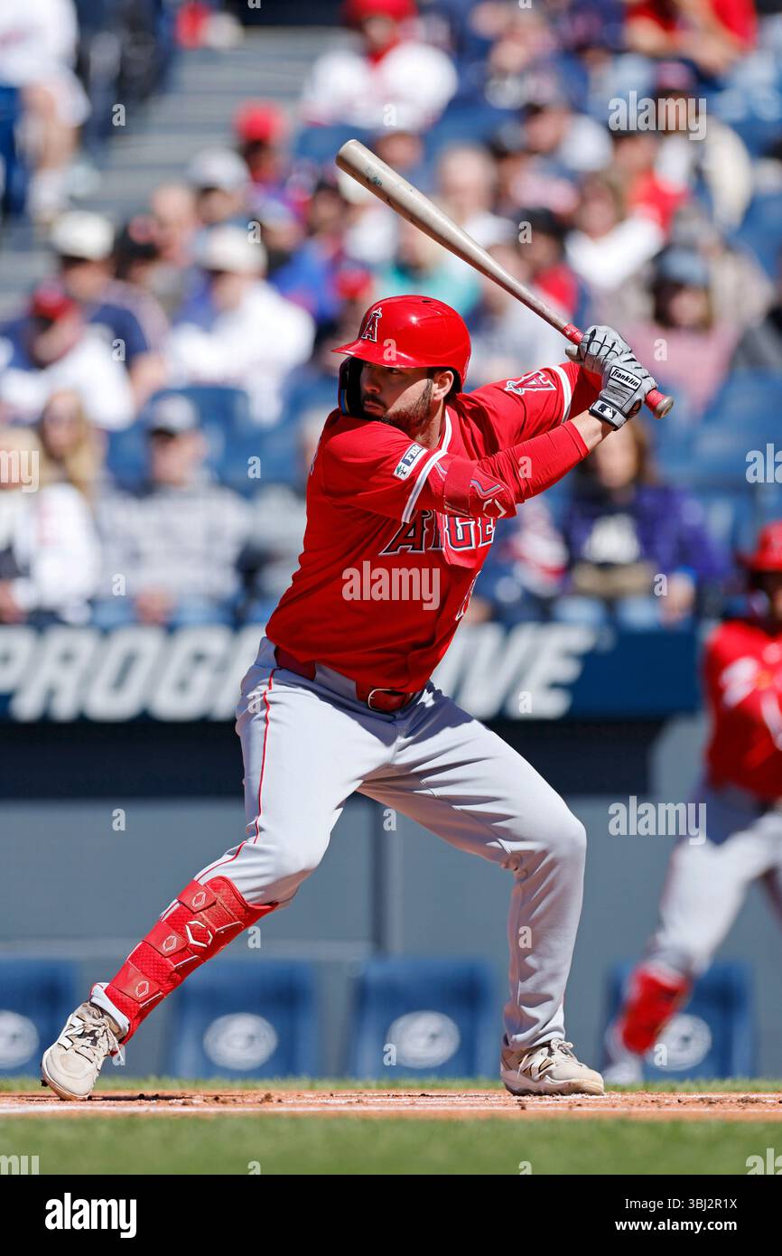 CLEVELAND, OH - MAY 31: Nolan Schanuel #18 of the Los Angeles Angels ...