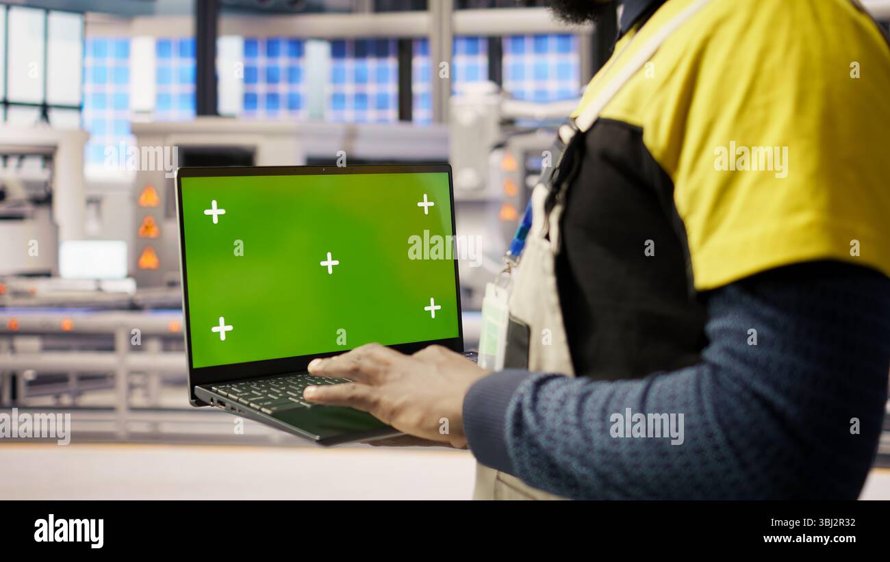 Factory engineer using green screen hi-res stock photography and images ...