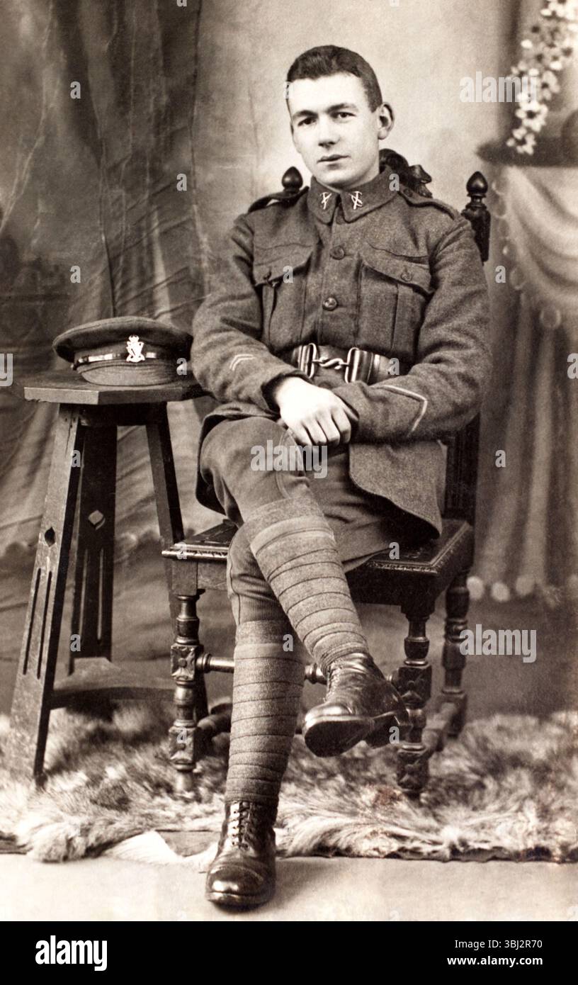 A soldier of the 16th (Service) Battalion, Royal Irish Rifles, during ...