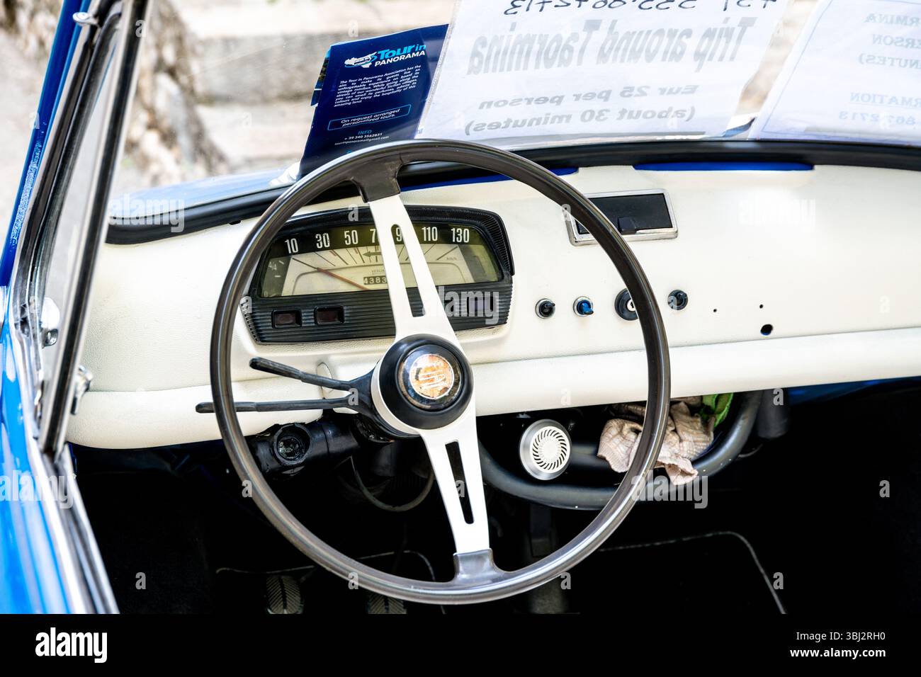 Taormina, Sizilien - Italy - 05-04-2025: Close-up view of vintage car ...