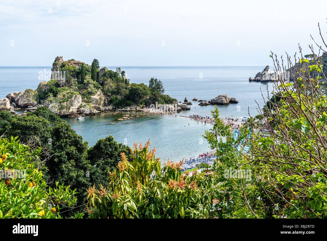 Taormina, Sizilien - Italy - 05-04-2025: View of Isola Bella from above ...