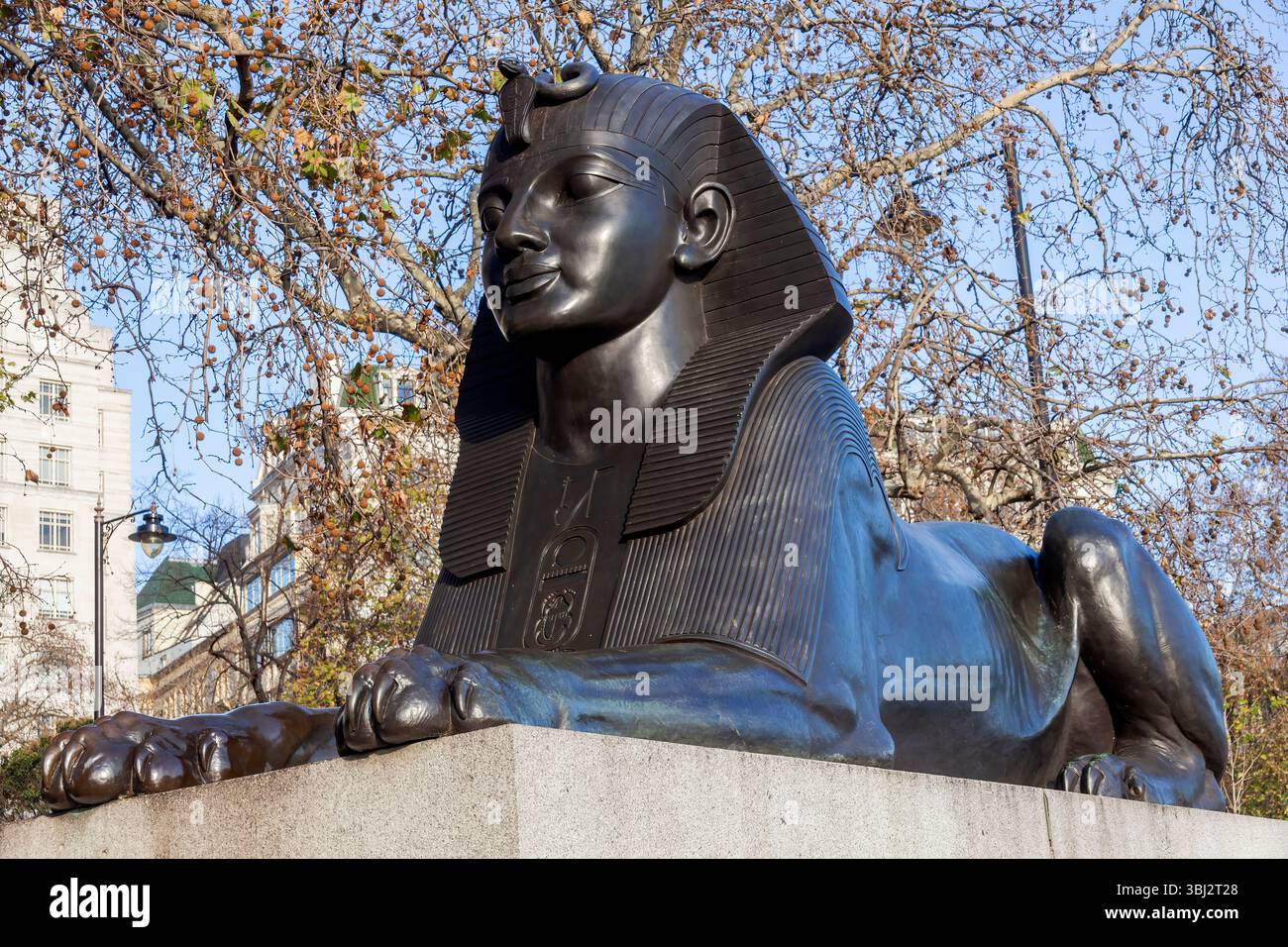 One of two Sphinx guarding Cleopatra's Needle on Victoria Embankment in ...