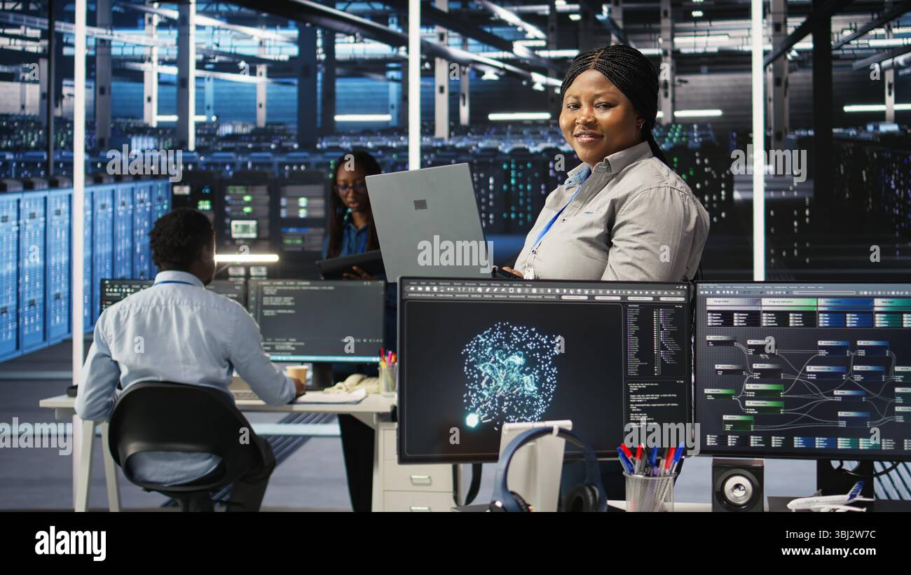 Portrait joyous server hub technician hi-res stock photography and images - Alamy