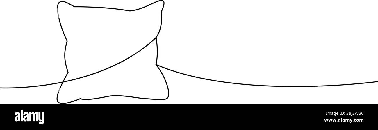 Orthopedic pillow one line continuous drawing. Plump pillow for ...