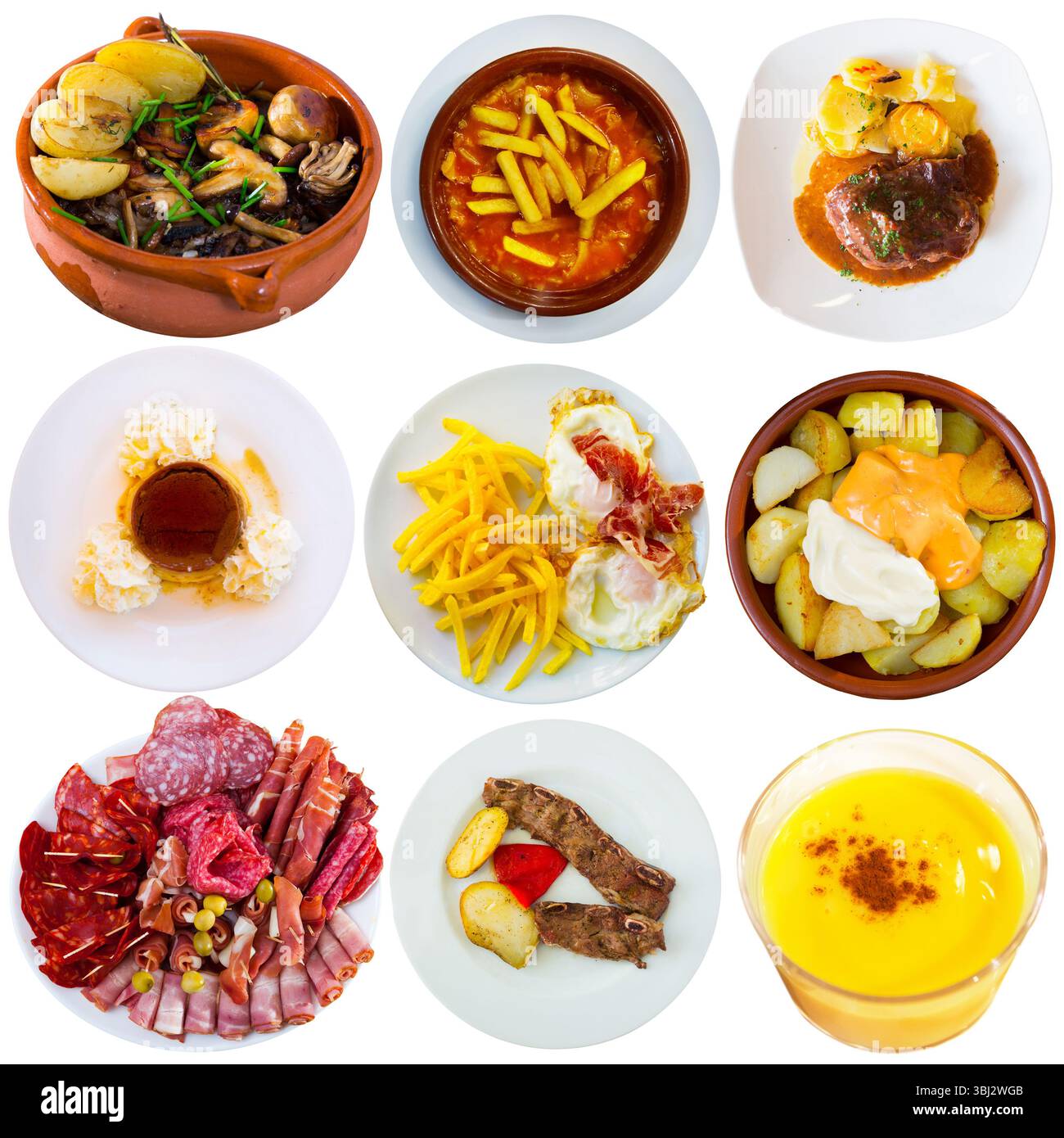 Set of traditional Spanish dishes Stock Photo - Alamy