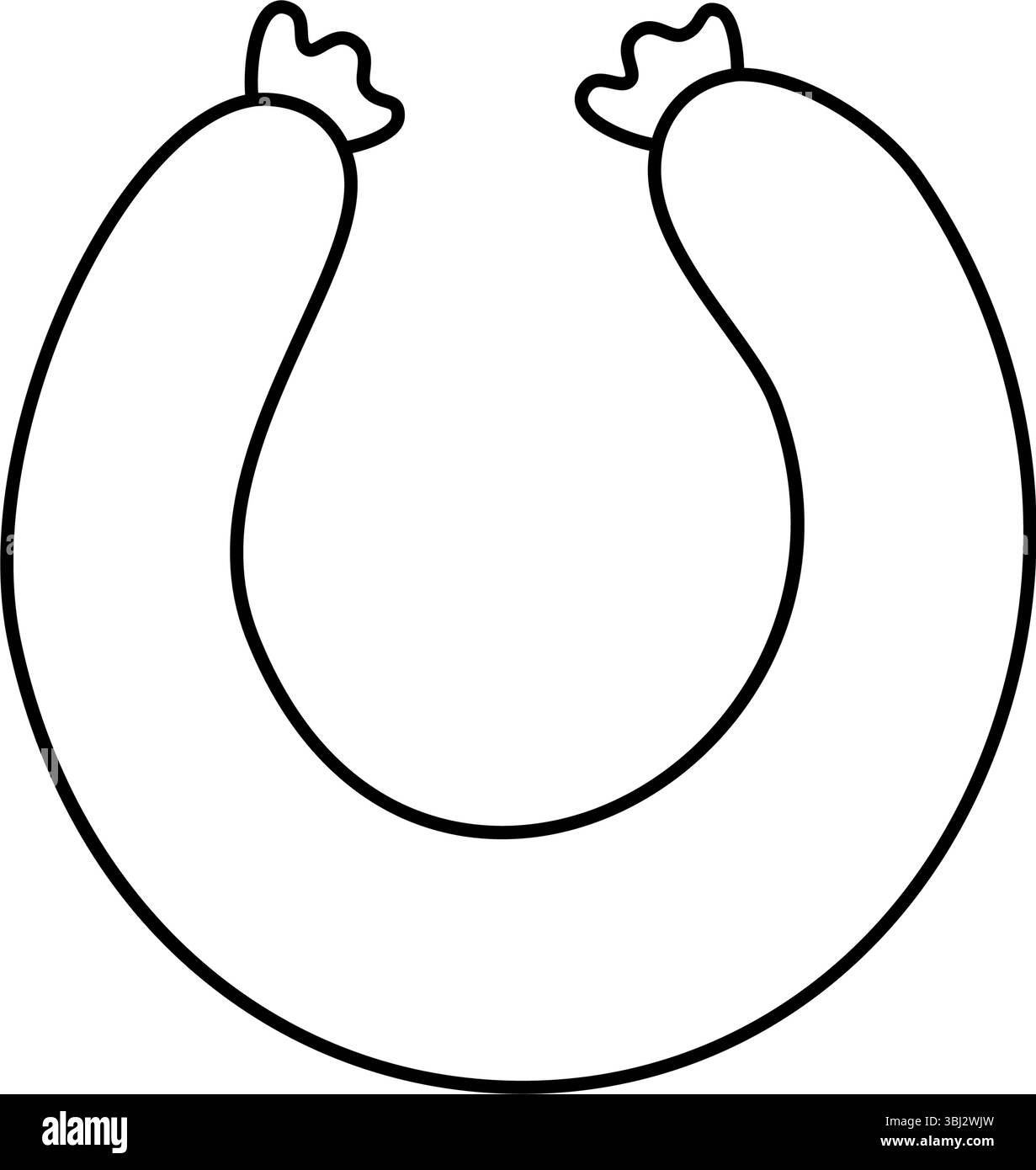 Frankfurters sausage outline symbol. Butchery sausages menu. Vector ...