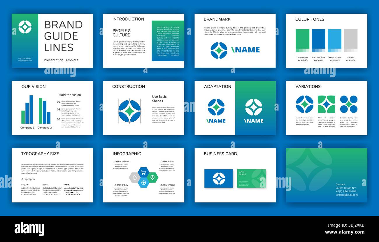 Professional logo guidebook. Brand guidelines mockup. Identity ...