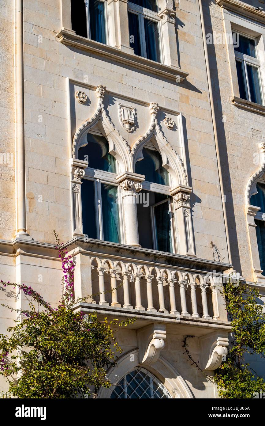 Romantic Venetian Neo-Gothic architecture in Trogir, Croatia Stock ...