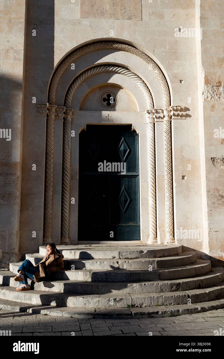 Side entrance called "the count's door" of Romanesque Trogir Cathedral ...