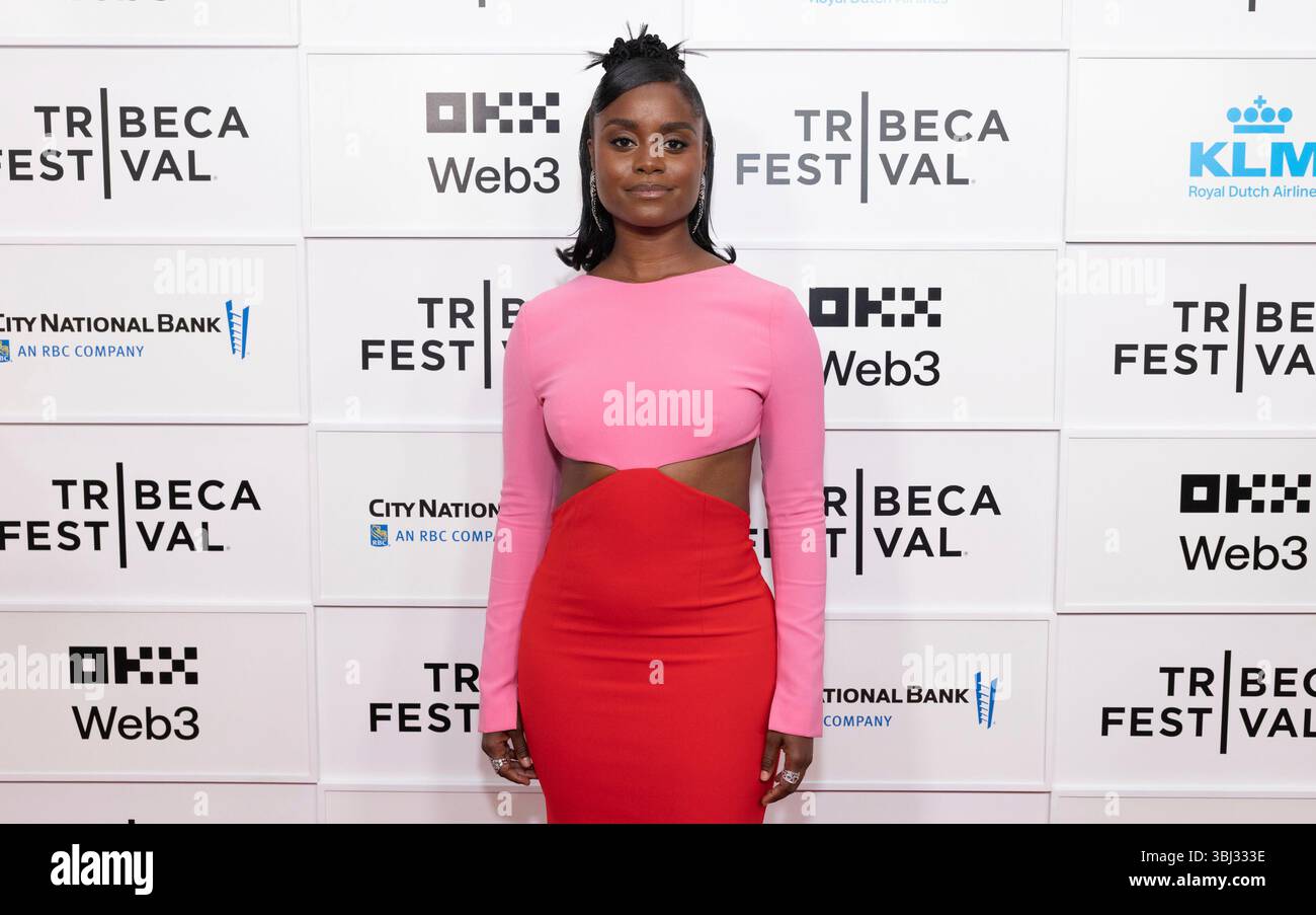 Denée Benton attends the "The Gilded Age" premiere at BMCC Tribeca ...