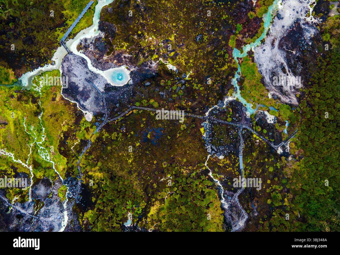 Stunning aerial view of the San Juan Hot Springs in Puracé, Cauca ...