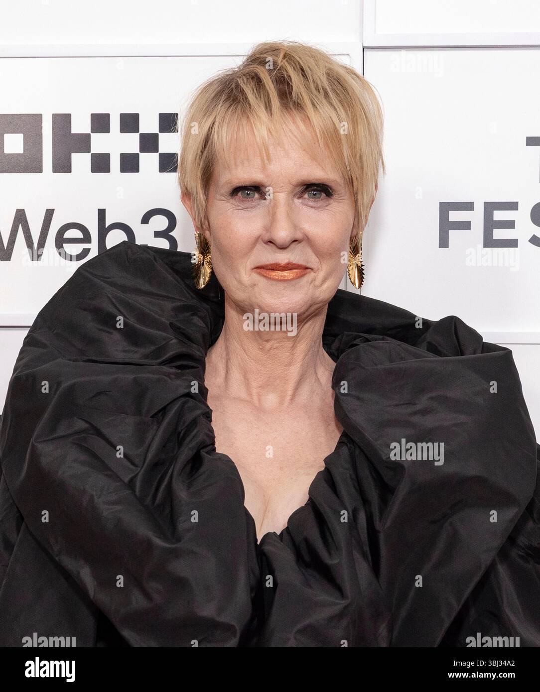 Cynthia Nixon attends the "The Gilded Age" premiere at BMCC Tribeca ...