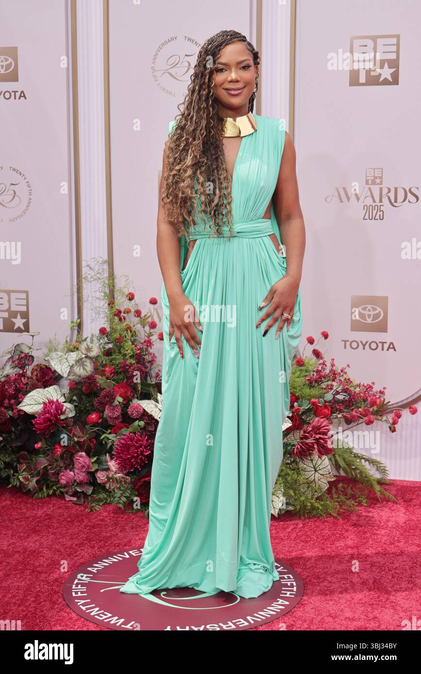 Los Angeles, USA. 10th June, 2025. Riley Burruss attends the 2025 BET ...