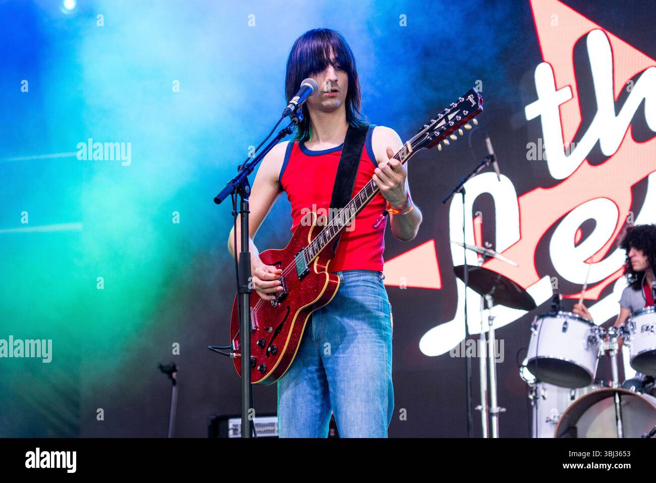 Brian D'Addario of The Lemon Twigs performs during the Bonnaroo Music ...