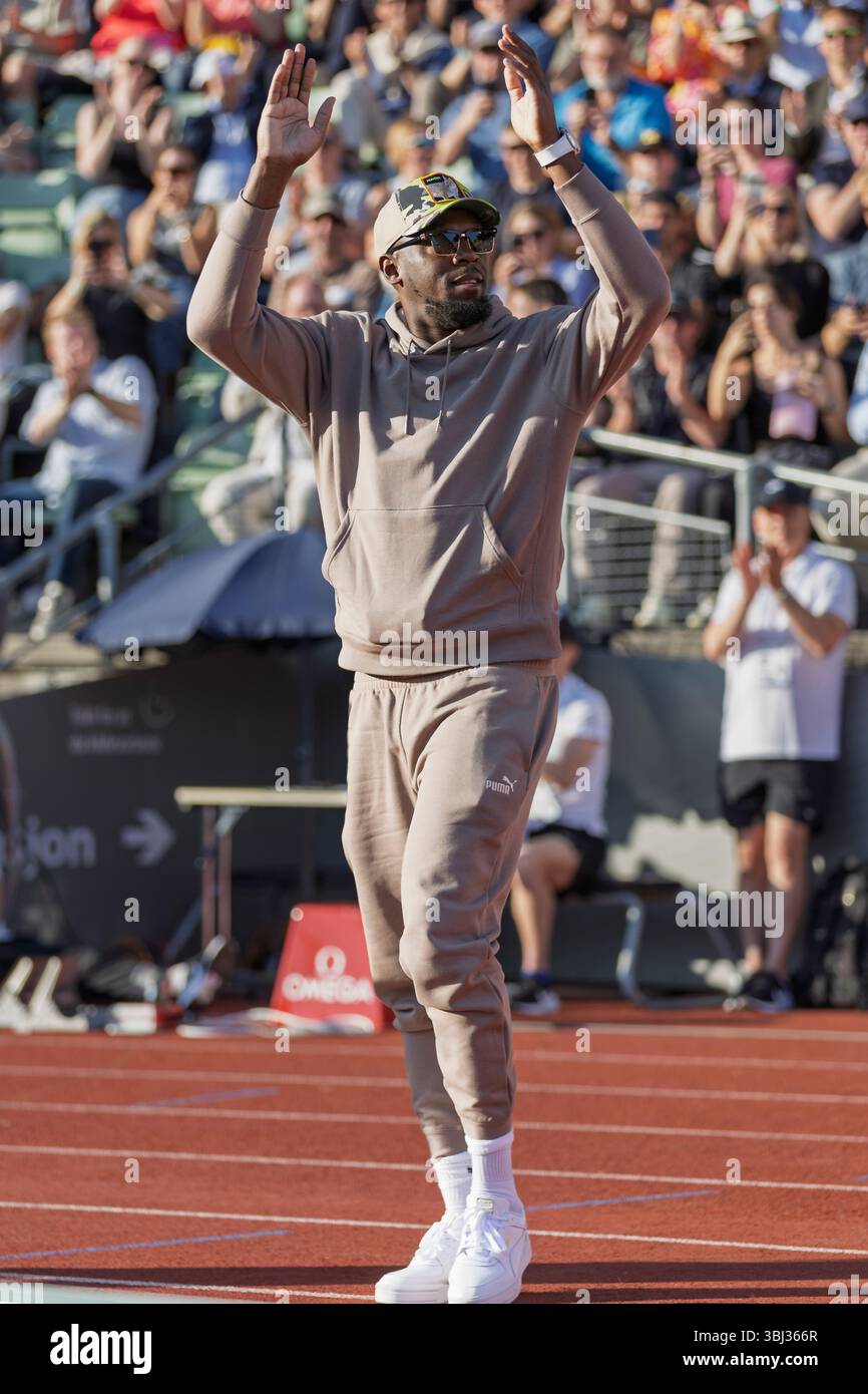Oslo, Norway 12 June 2025 Usain Bolt attends the Wanda Diamond League ...