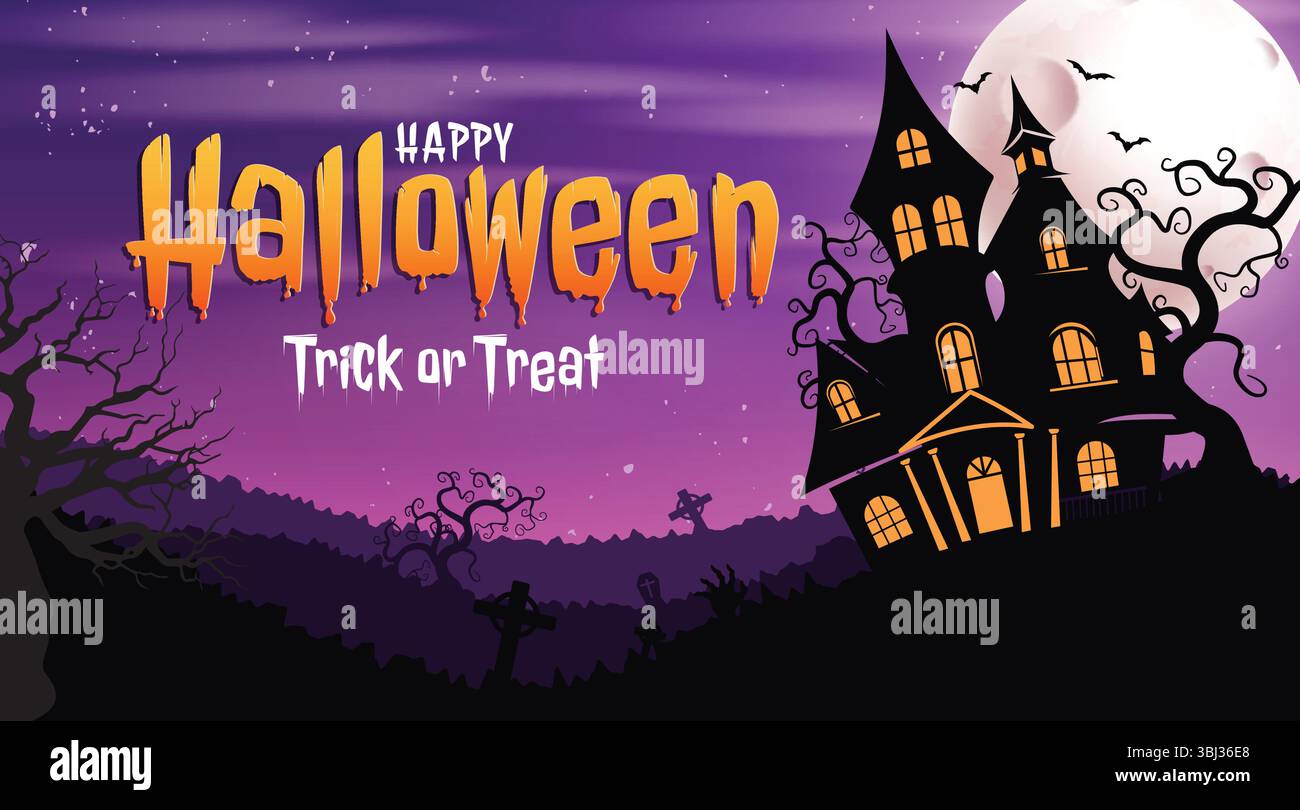 Happy Halloween greeting clipart banner. Halloween trick or treat ...