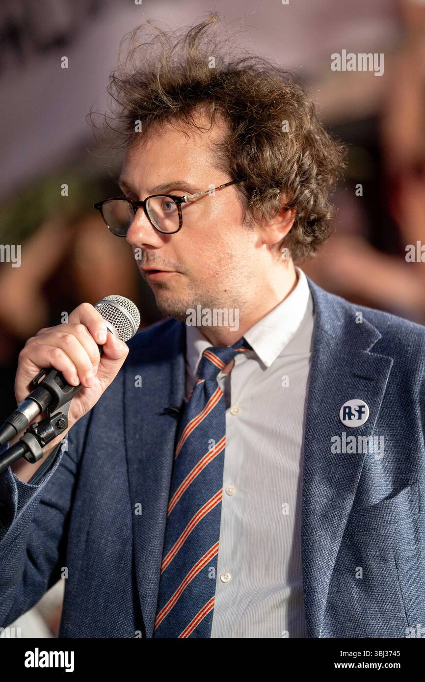 President of Reporters Without Borders (RSB) Thibaut Bruttin speaks ...