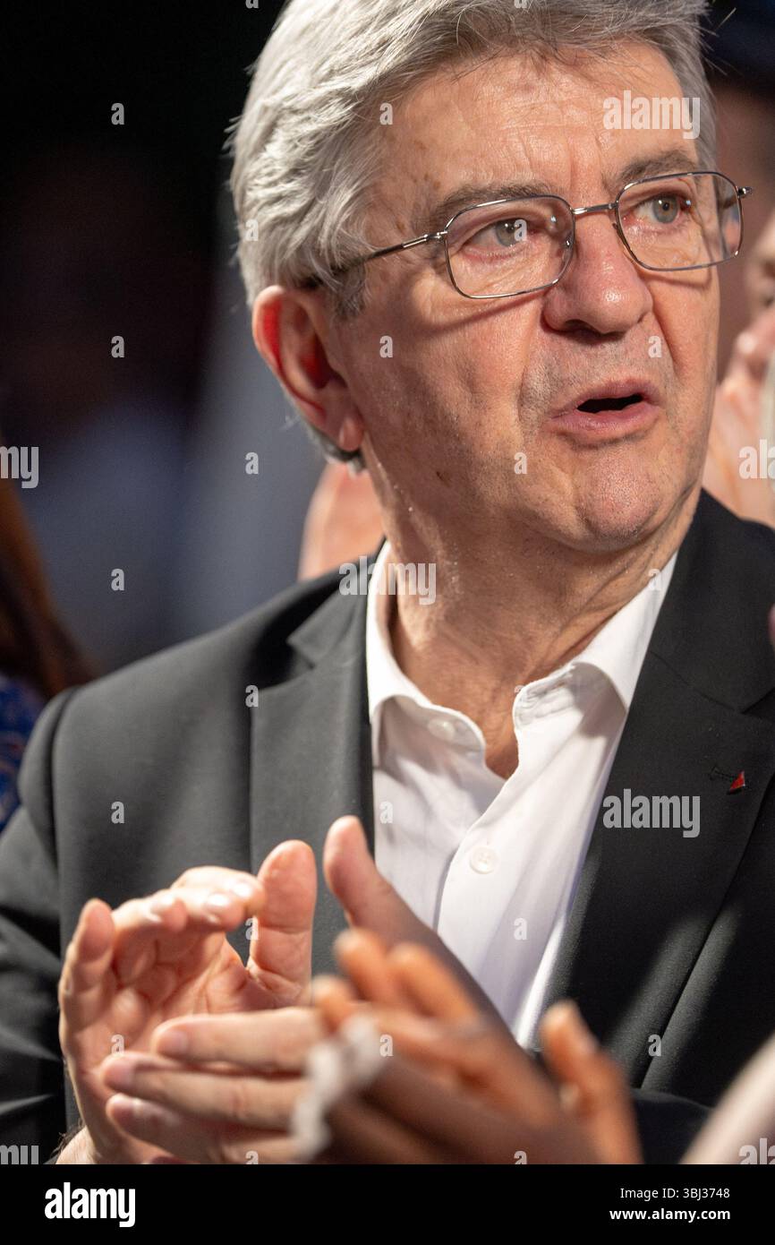 Jean-Luc Melenchon during a rally in support of French-Palestinian ...