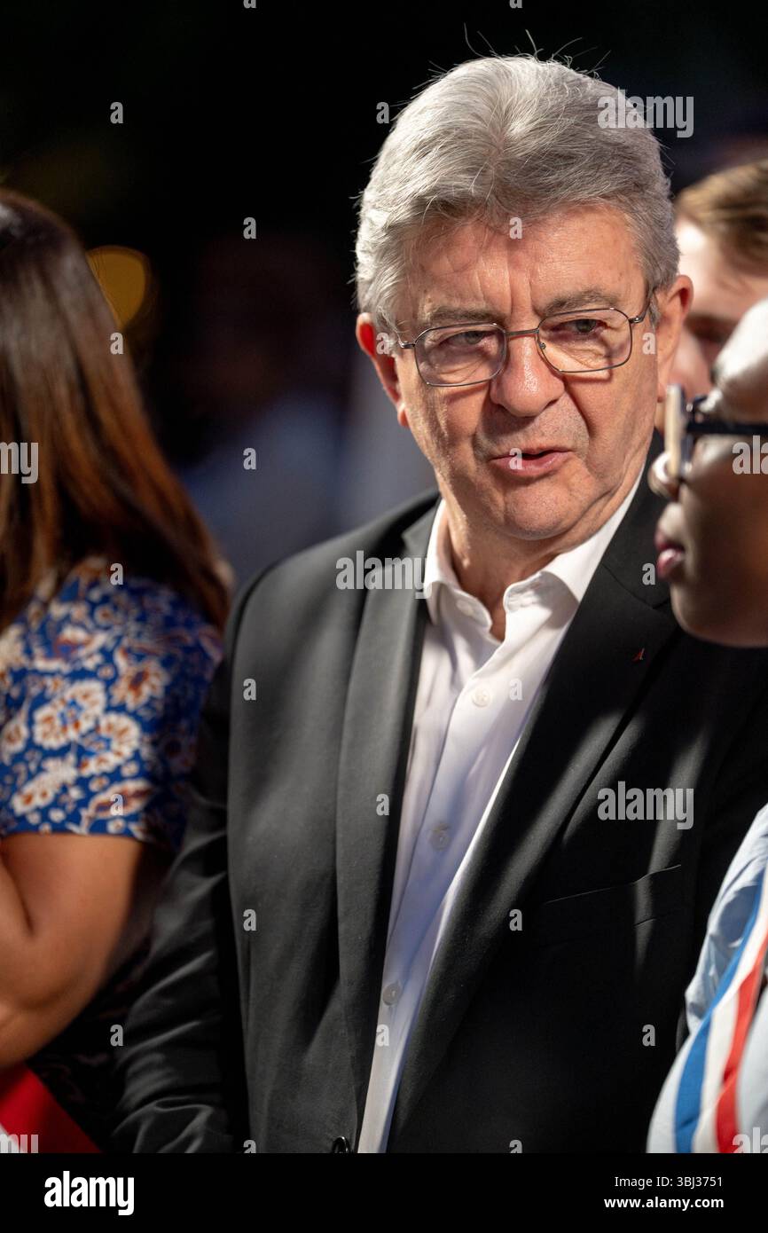 Jean-Luc Melenchon during a rally in support of French-Palestinian ...