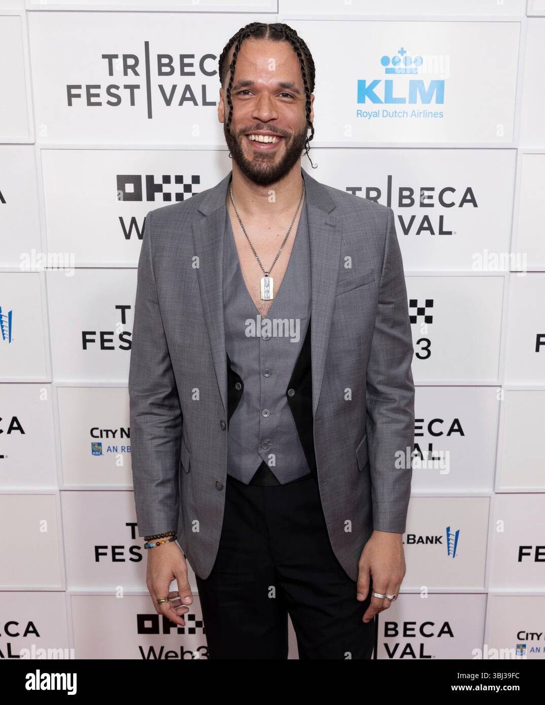 Jordan Donica attends the "The Gilded Age" premiere at BMCC Tribeca ...