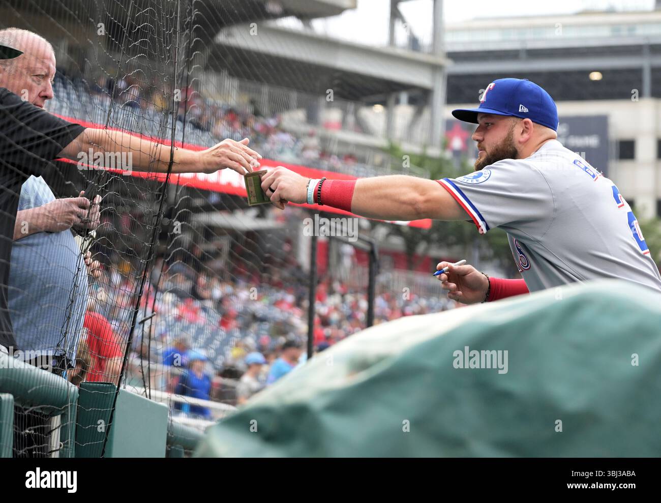 WASHINGTON, DC - JUNE 08: Texas Rangers designated hitter Jake Burger ...
