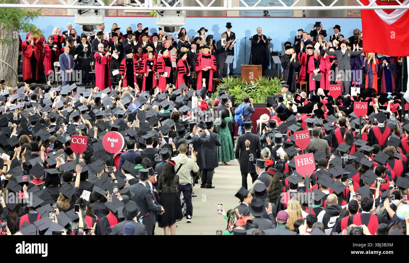Harvard University graduates attend the commencement ceremony in Boston ...