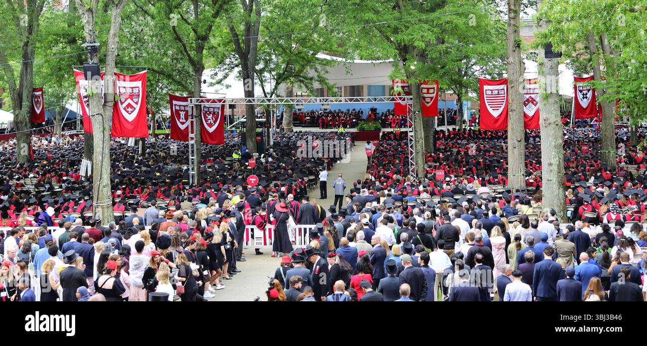 Harvard University graduates attend the commencement ceremony in Boston ...