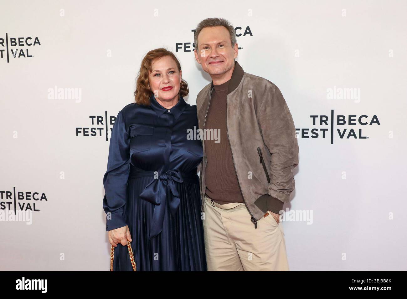 Actors Patricia Arquette, left, and Christian Slater attend the "Gonzo ...