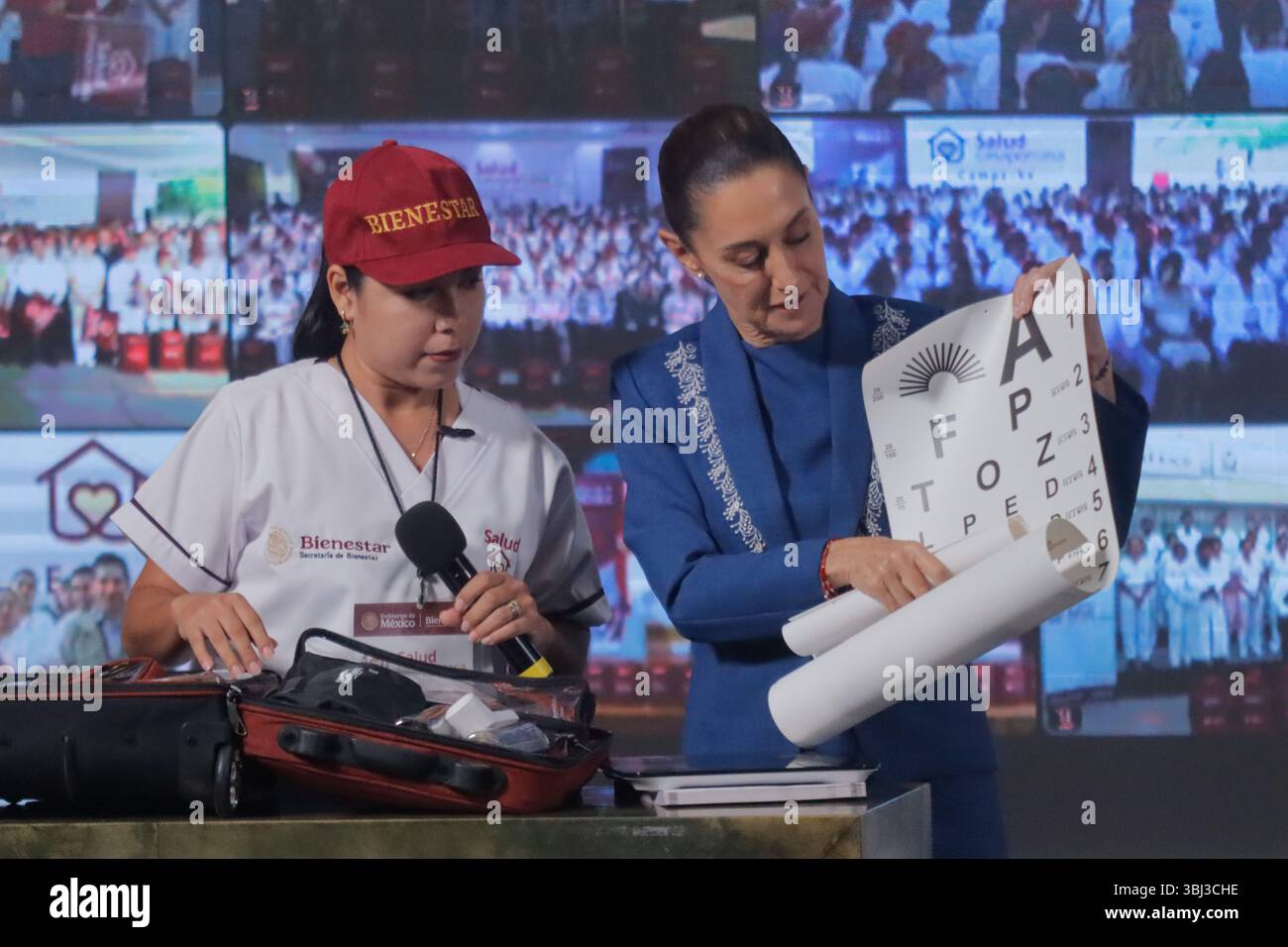 Mexico's President Claudia Sheinbaum and Blanca Cristhell Tosca GuzmÃ¡n speak about the ...