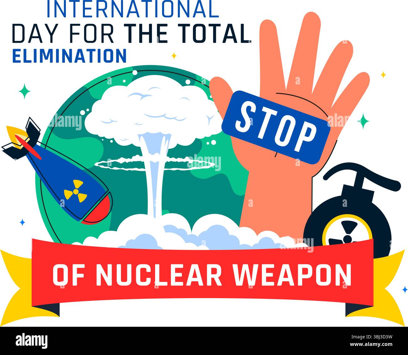 International Day for the Total Elimination of Nuclear Weapons Vector ...