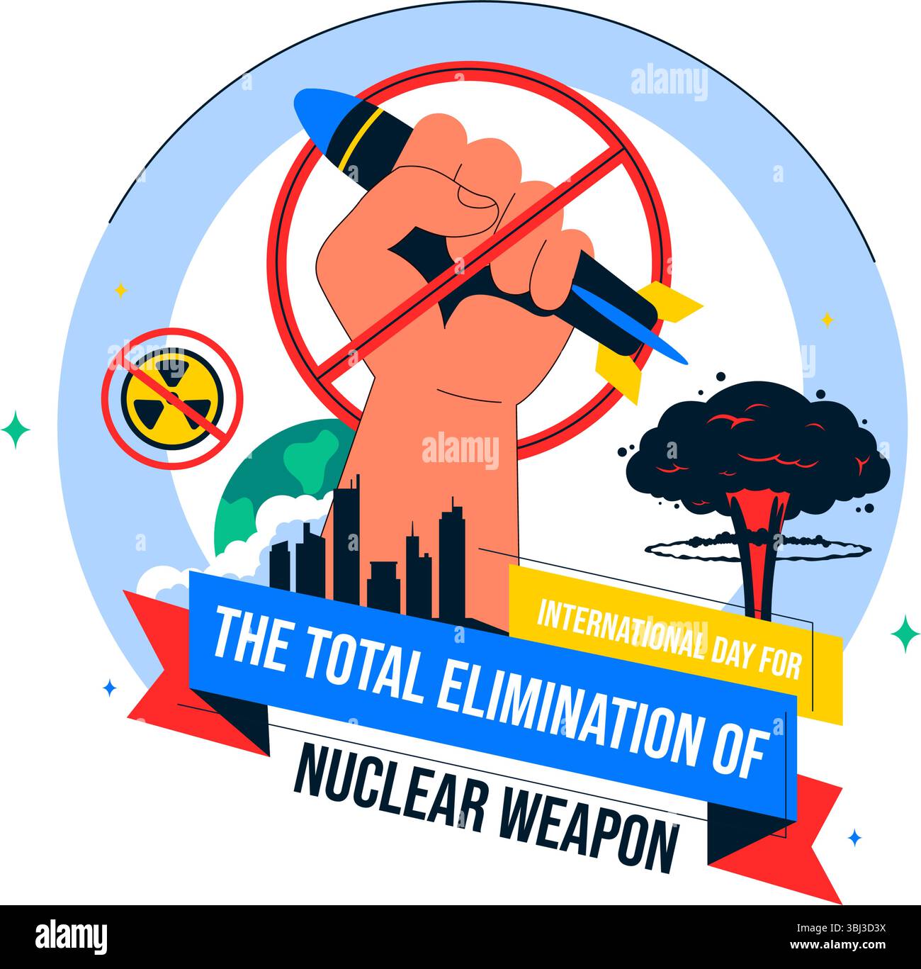 International Day for the Total Elimination of Nuclear Weapons Vector ...