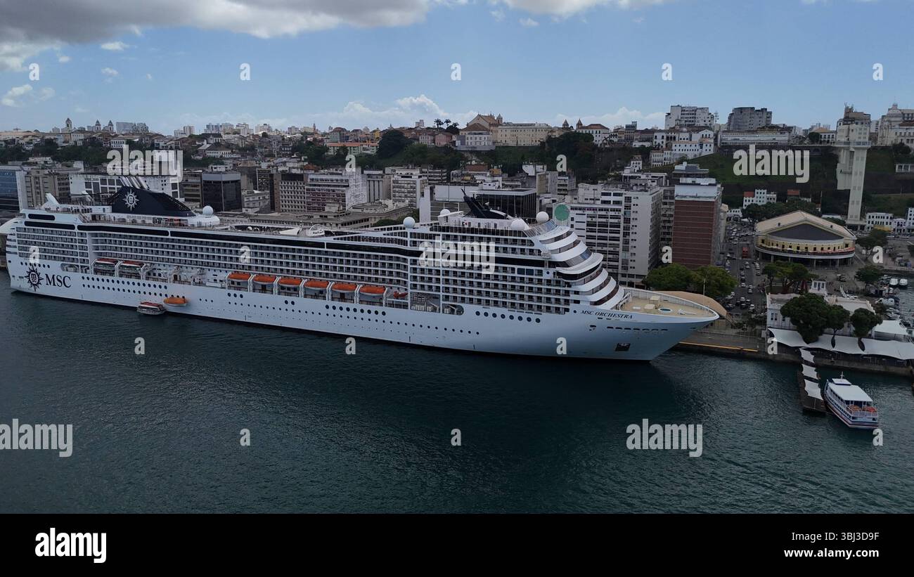 Transatlantic ship in the port of Salvador salvador, bahia, brazil ...