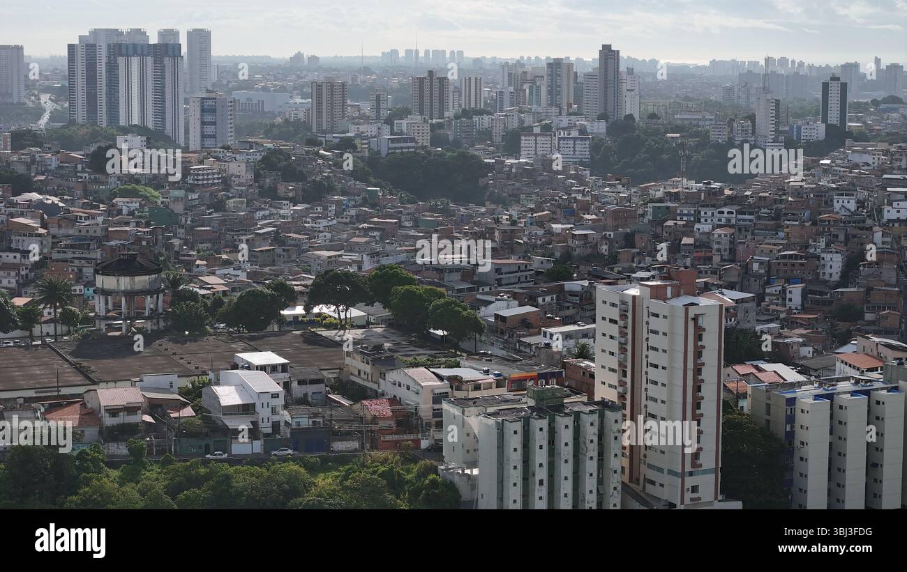 salvador, bahia, brazil - april 11, 2025: aerial view of housing in the ...