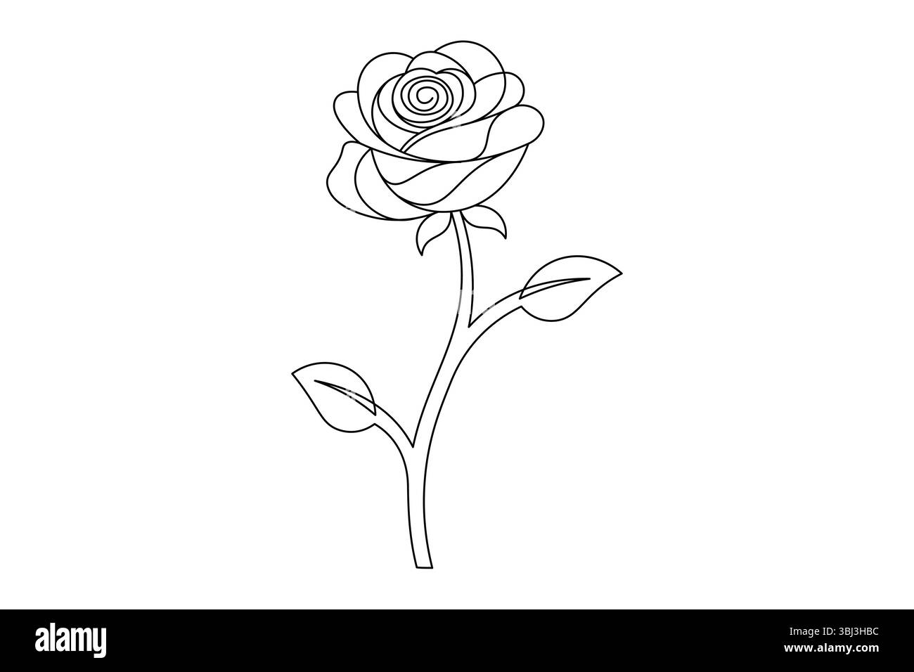 Rose Flower Continuous Line Drawing Elegant One Line Art of a ...