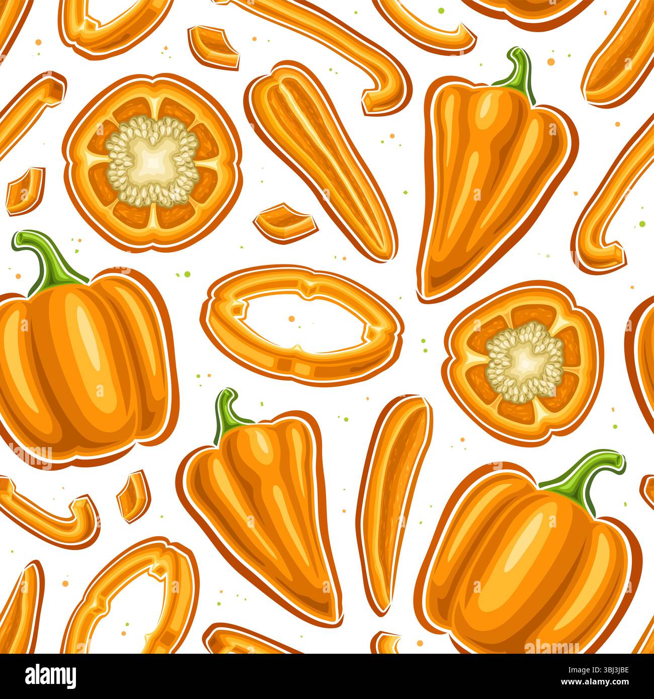 Orange sweet peppers Stock Vector Images - Alamy