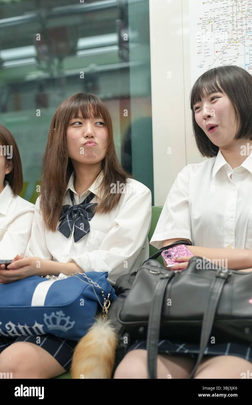 On a spring morning in the Shanghai subway, a group of Japanese high ...