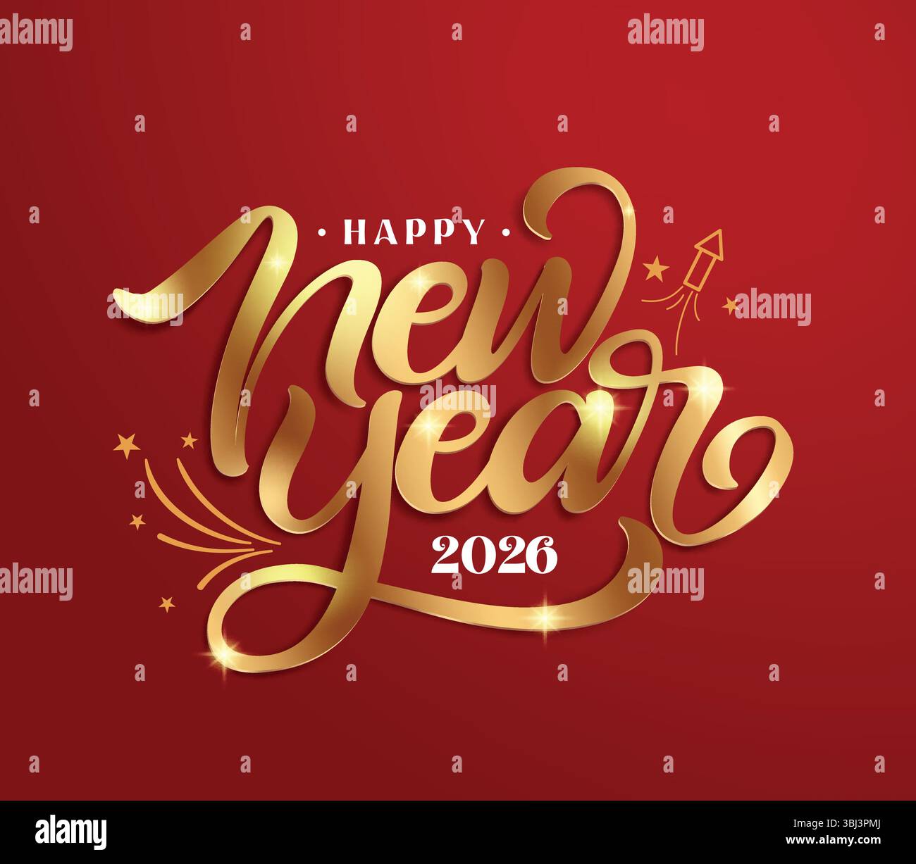 Happy new year 2026 greeting card clipart design. New year calendar ...