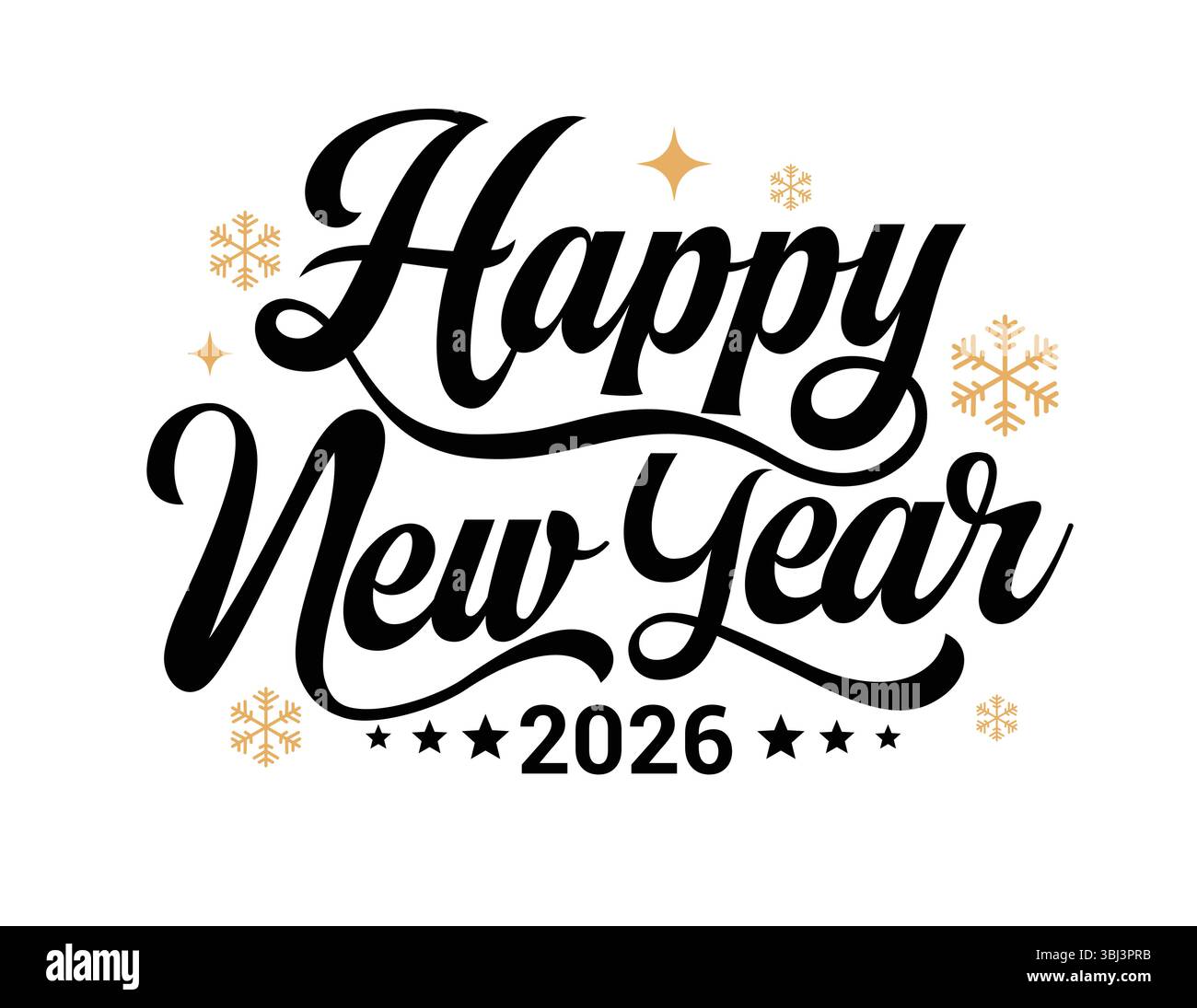 Happy new year 2026 clipart design. New year greeting text clip art for calendar, party ...