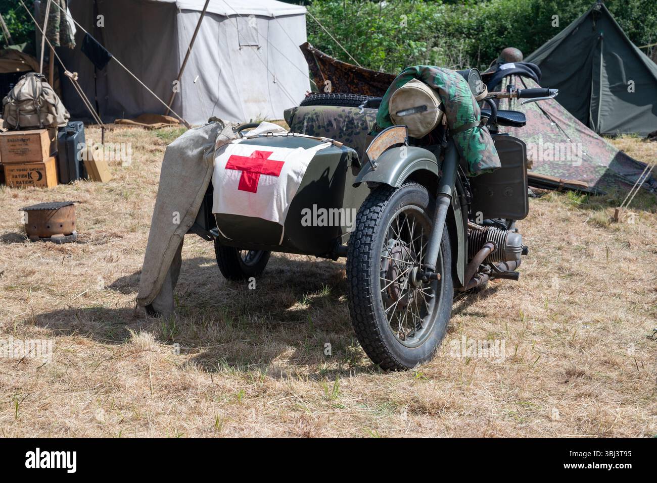 German WW2 motorbike and sidecar on display at the Overlord military ...