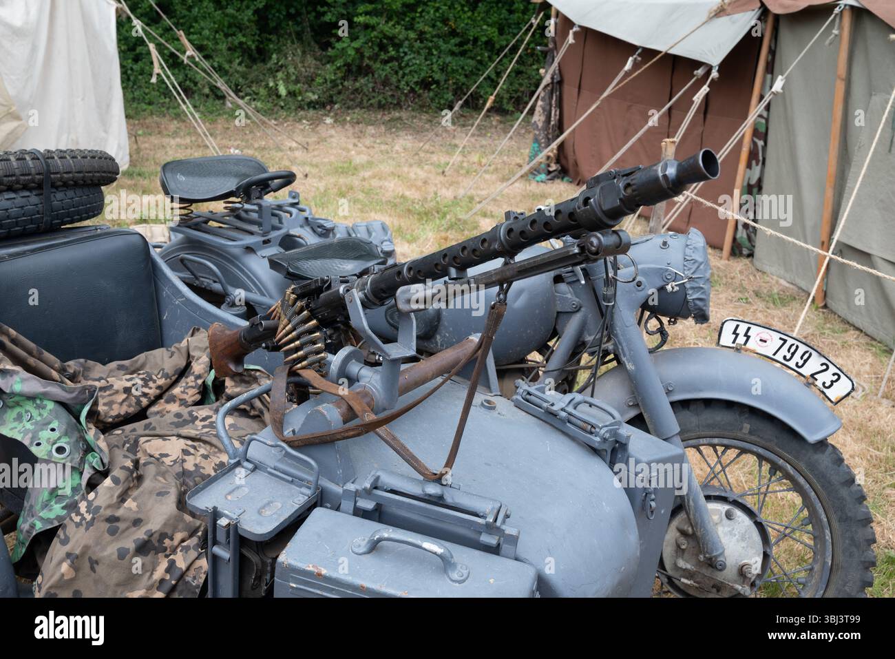 German WW2 motorbike and sidecar on display at the Overlord military ...