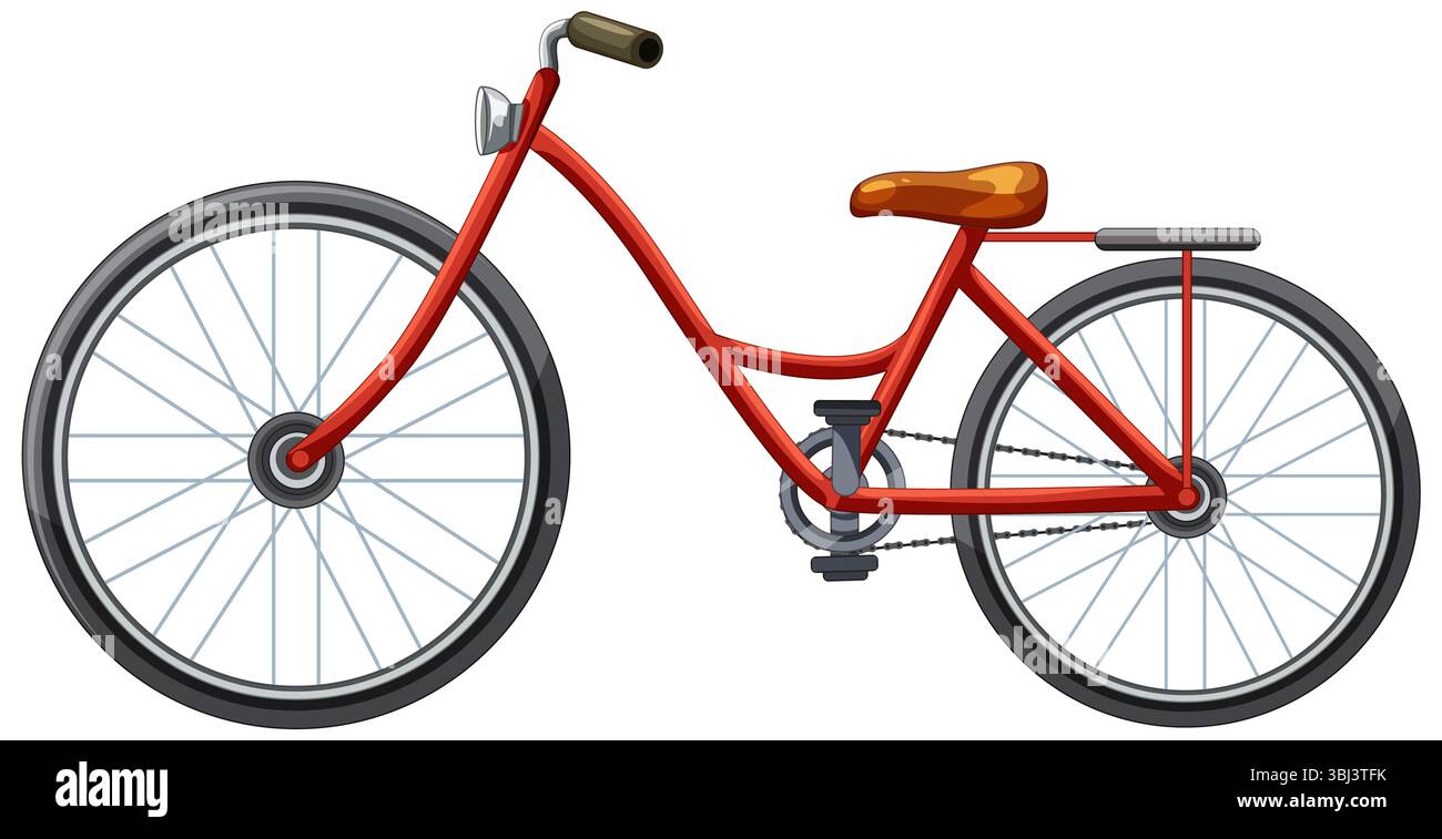 Illustration of a classic red bicycle design Stock Photo - Alamy