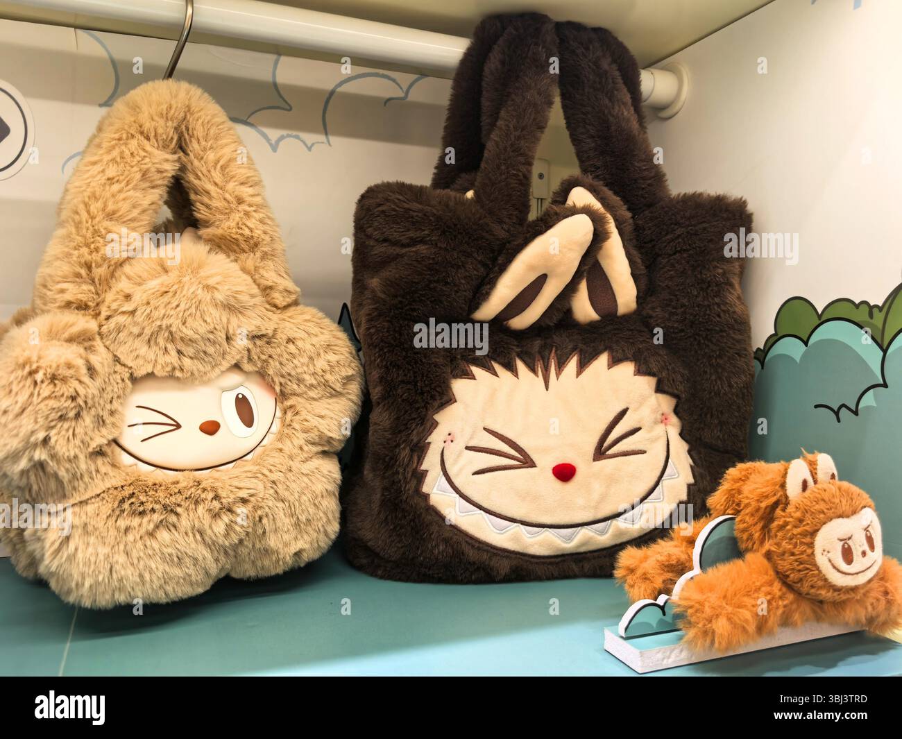 Labubu figures are displayed at a Pop Mart store in Beijing, China, 11 ...