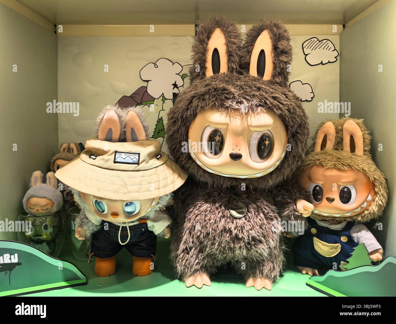 Labubu figures are displayed at a Pop Mart store in Beijing, China, 11 ...