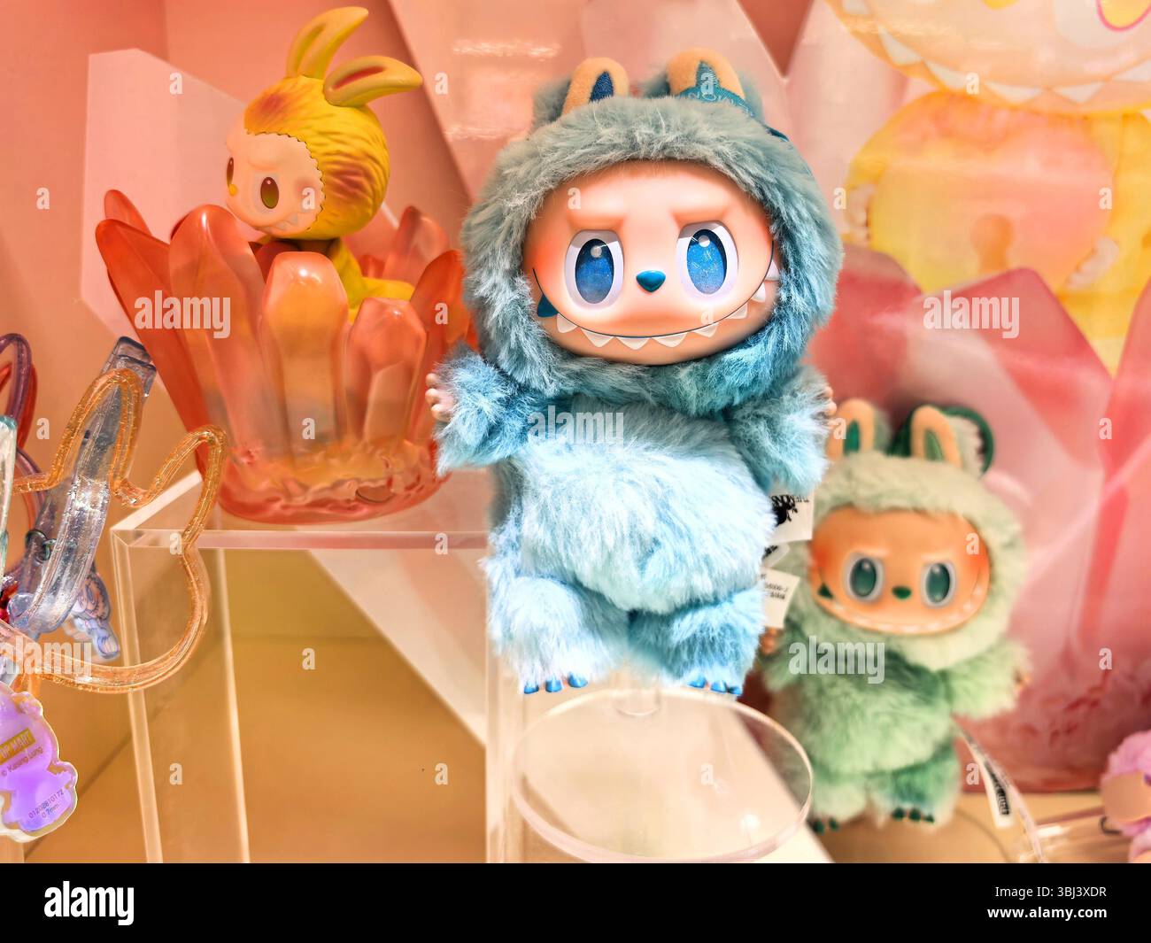 Labubu figures are displayed at a Pop Mart store in Beijing, China, 11 ...