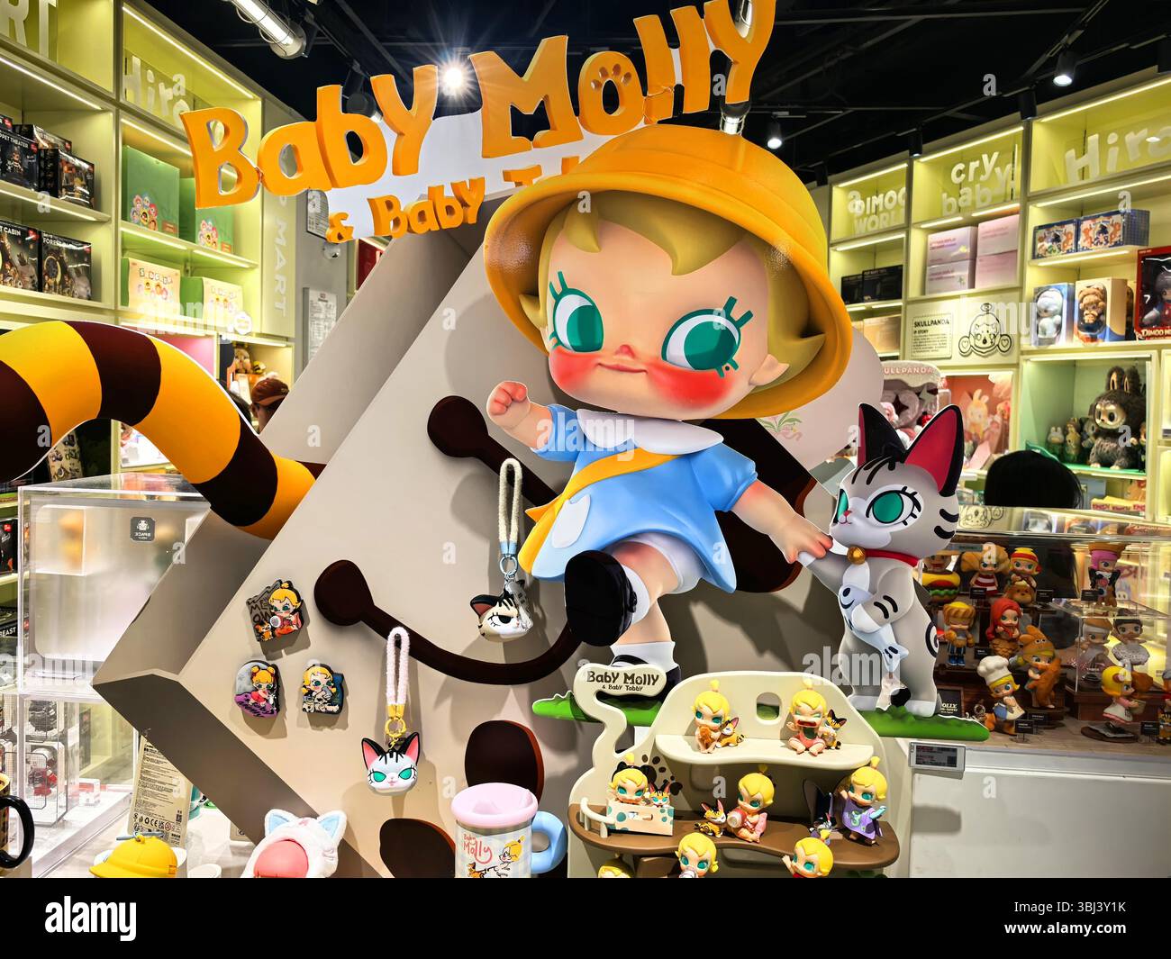 Labubu figures are displayed at a Pop Mart store in Beijing, China ...