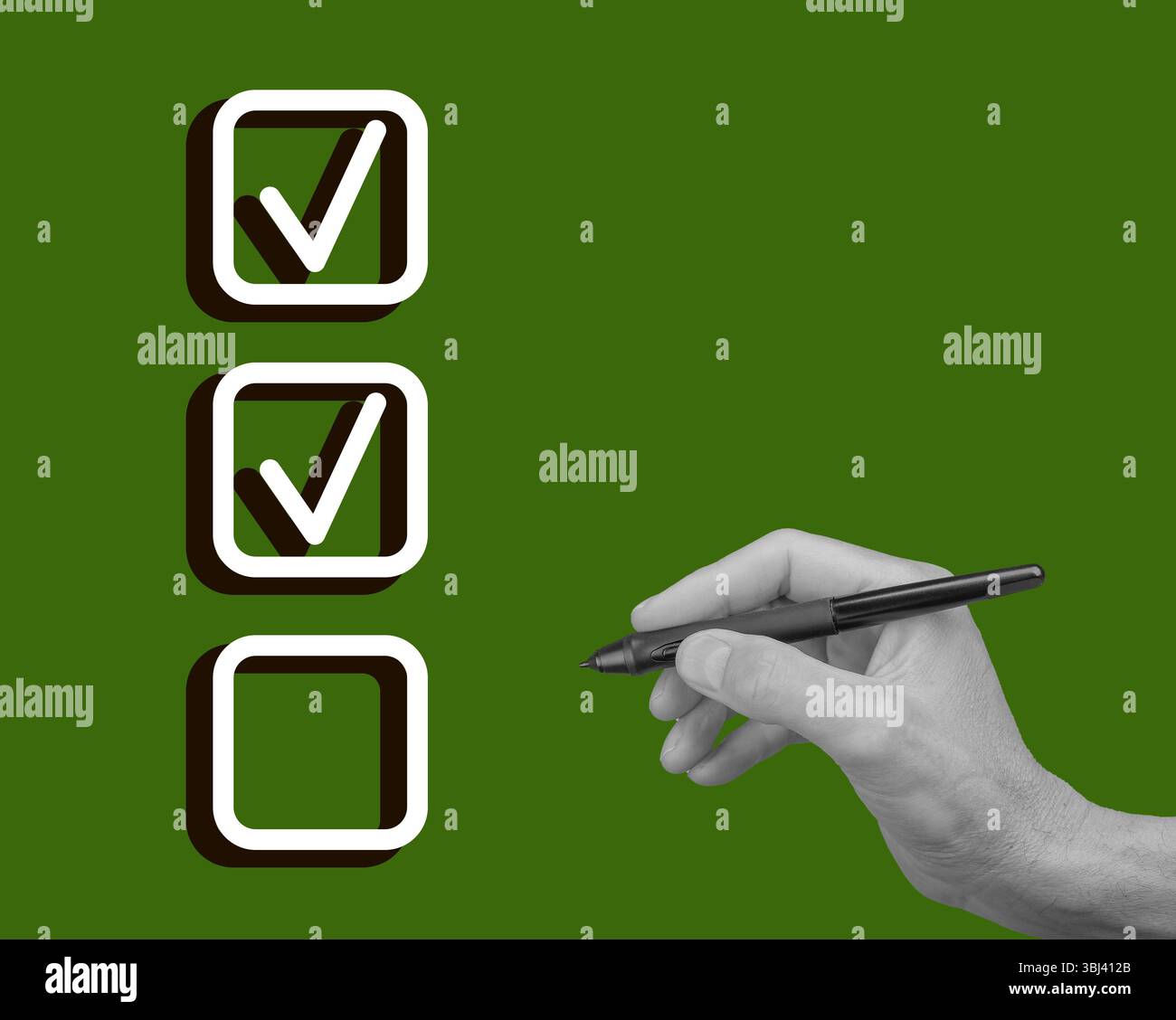 Check list green right mark hi-res stock photography and images - Alamy