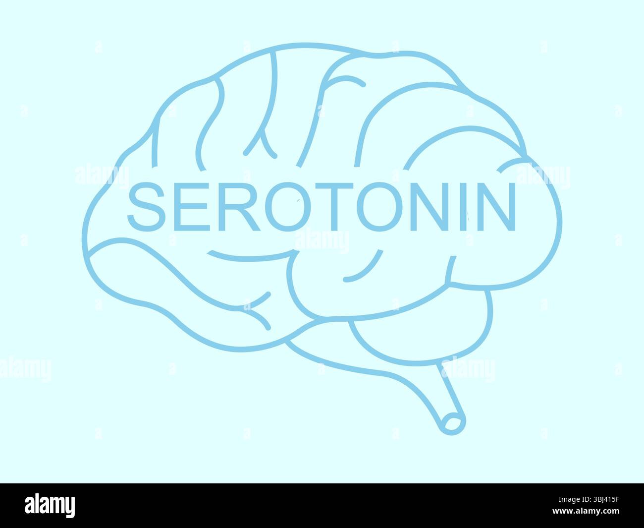 Serotonin molecule in the brain. Chemical structure affecting mood ...