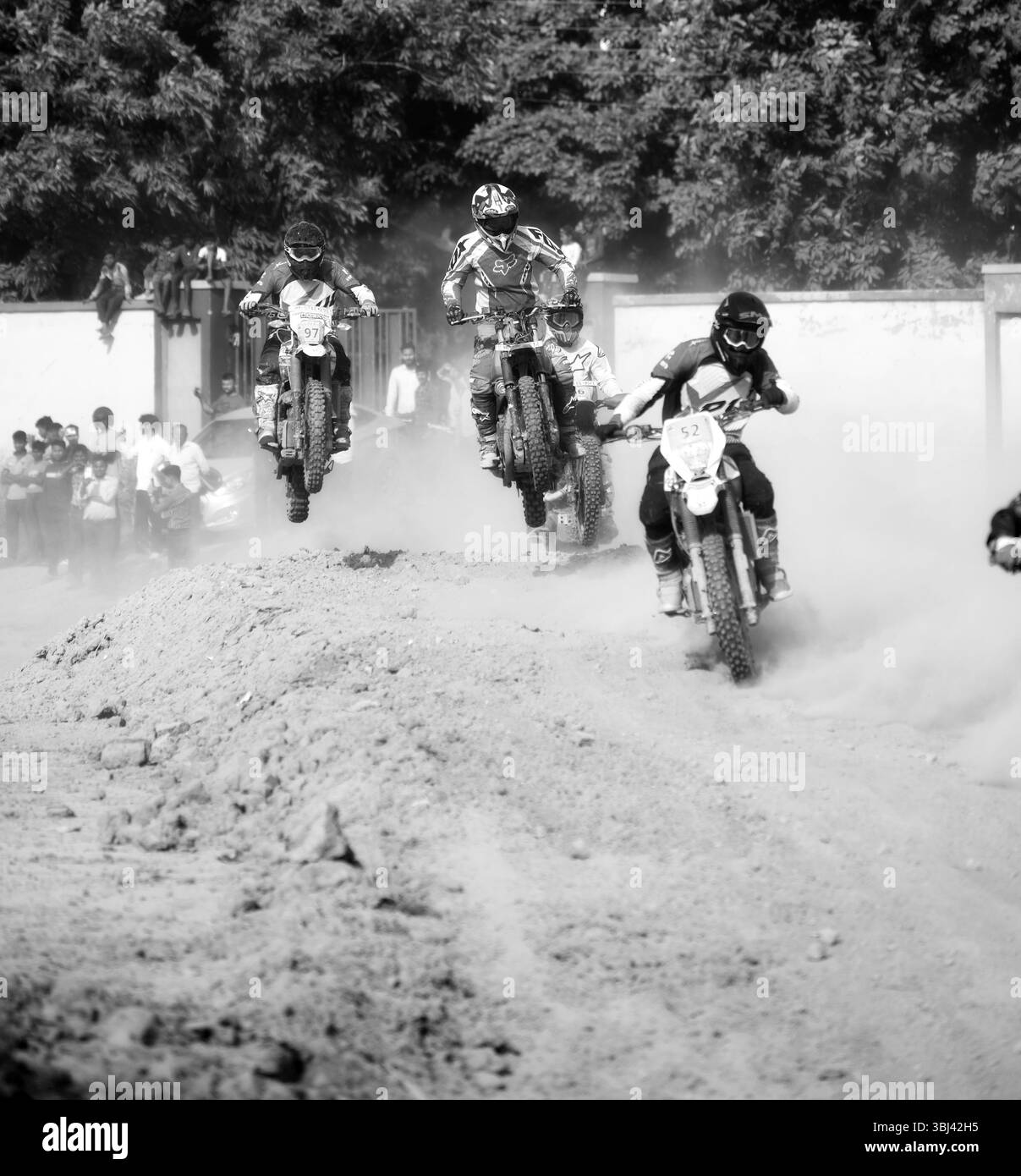 Group of bike riders Black and White Stock Photos & Images - Alamy