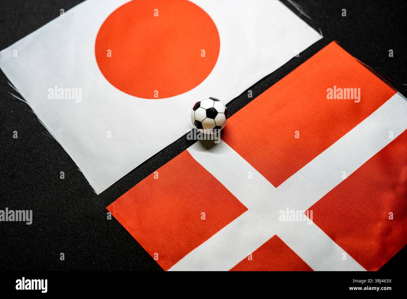 Japan vs Denmark, Football match with national flags Stock Photo - Alamy